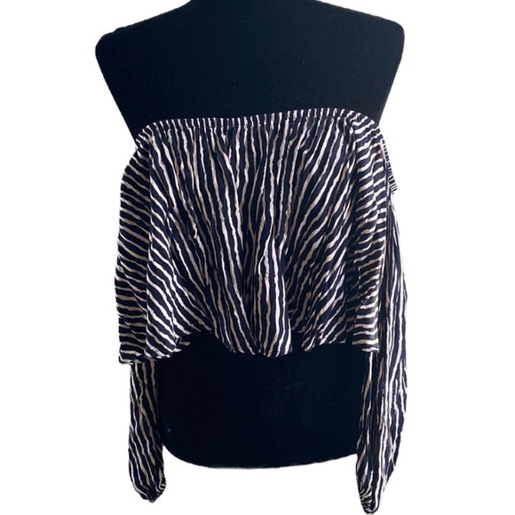 Jade | Tops | Off Shoulder Striped Crop Top | Poshmark